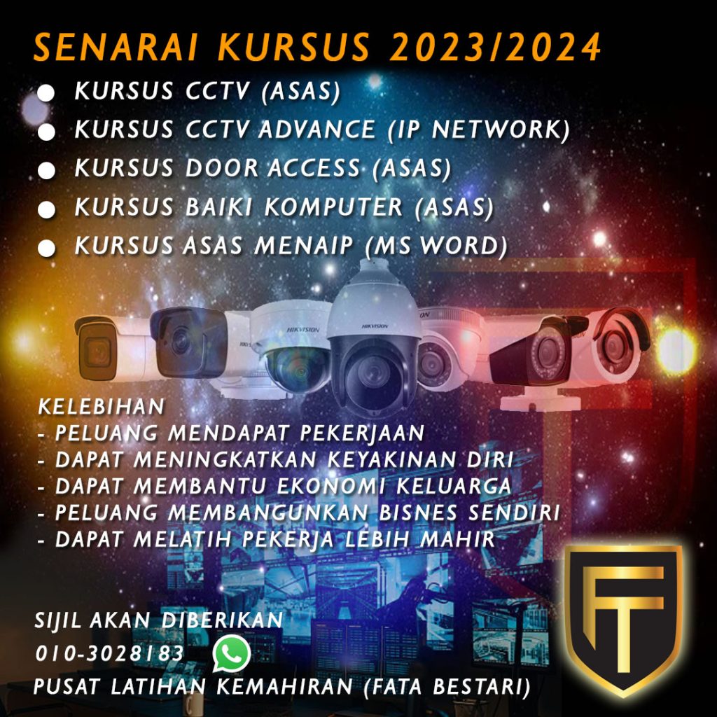 KURSUS ASAS CCTV 2024 – FATA BESTARI – Pembekal Gypsum board & Plaster Ceiling | Fata Bestari ...